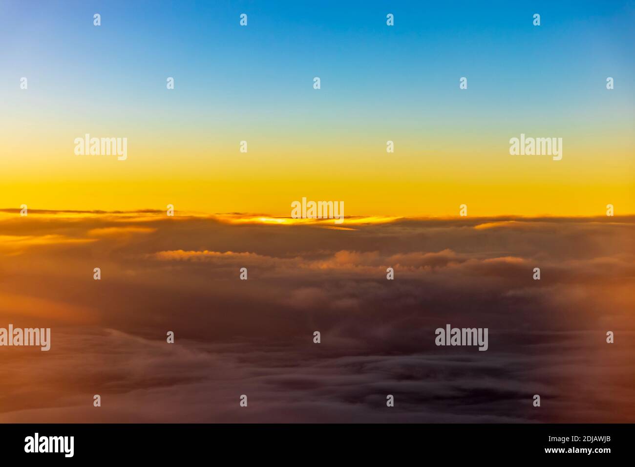 Flying over Europe from Germany to Mallorca at the beautiful colorful ...