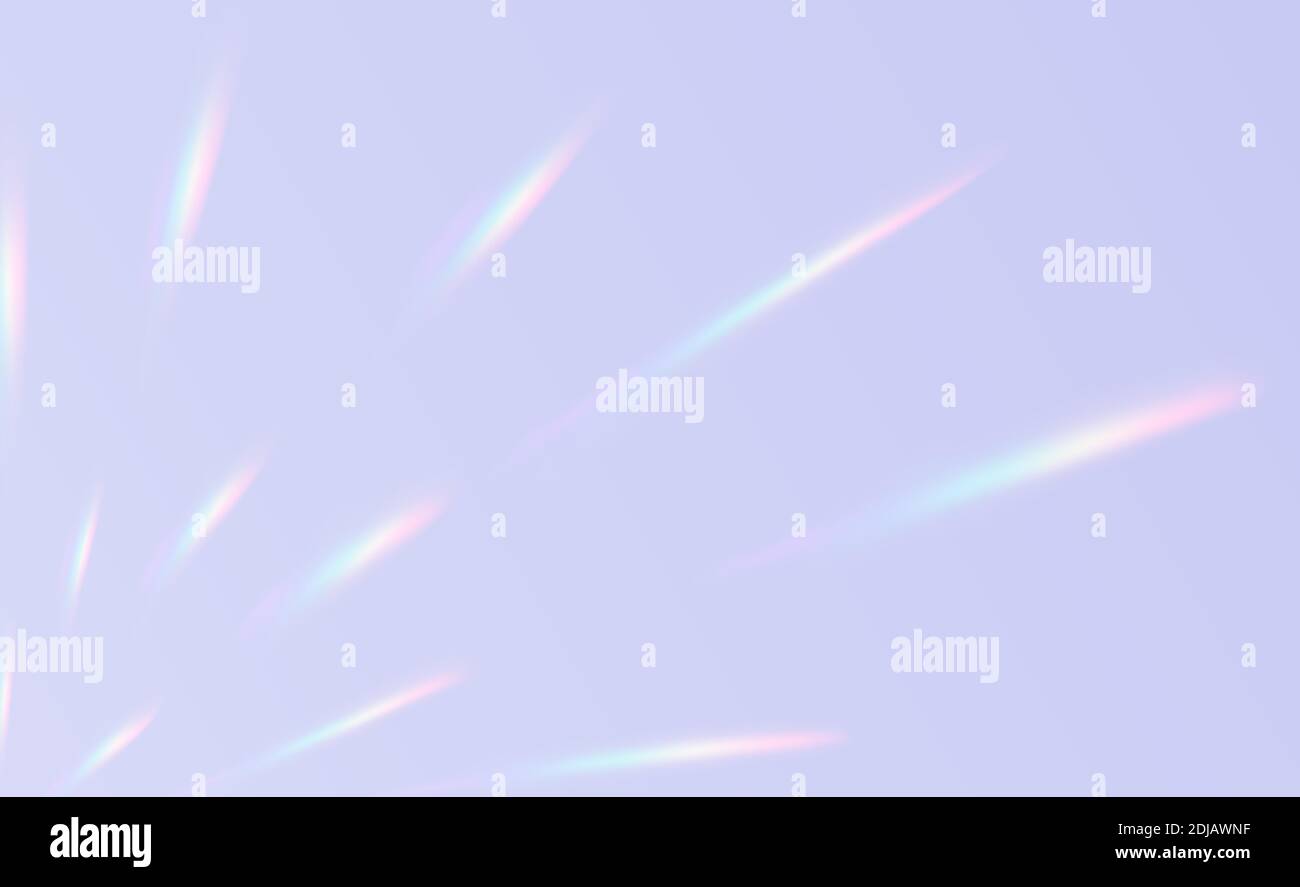 Refraction effect, wall with rainbow sunlight, holographic rays with ...