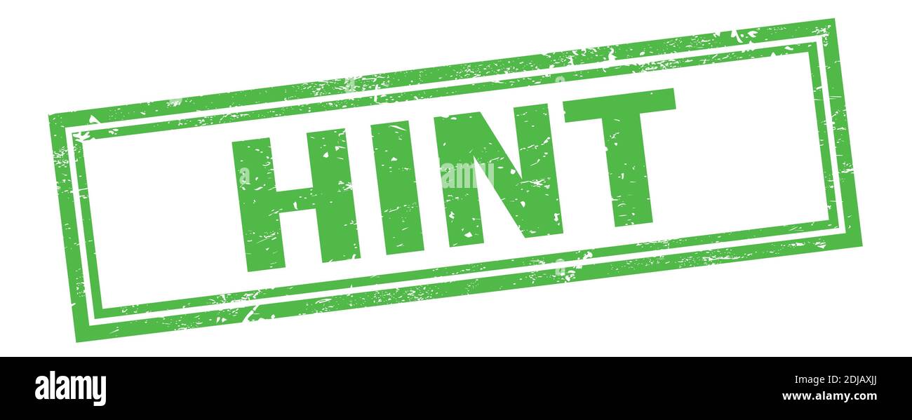 HINT text on green grungy vintage rectangle stamp Stock Photo - Alamy