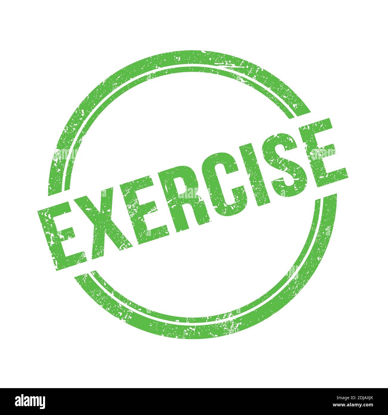 EXERCISE text written on green grungy vintage round stamp Stock Photo ...