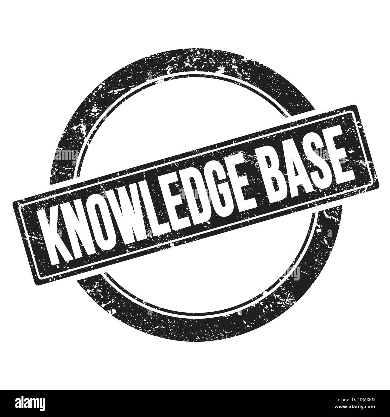 KNOWLEDGE BASE text on black grungy round vintage stamp Stock Photo - Alamy