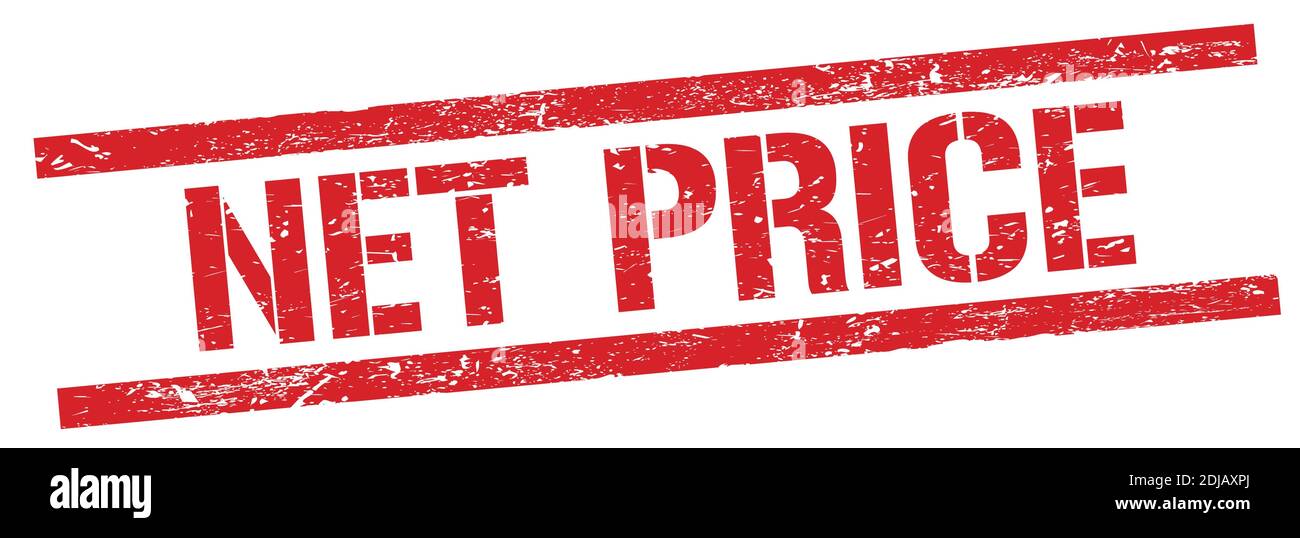 NET PRICE text on red grungy rectangle stamp sign Stock Photo - Alamy