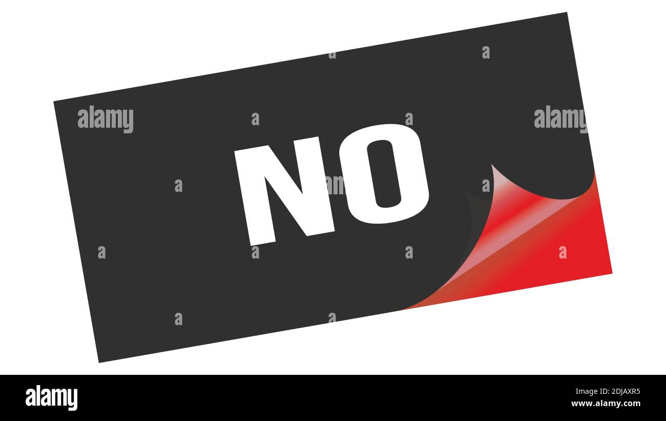 NO text written on black red sticker stamp Stock Photo - Alamy