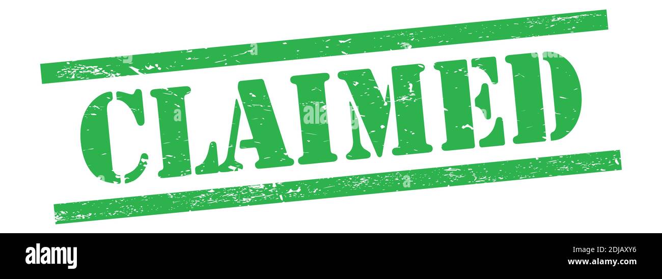 CLAIMED text on green grungy vintage rubber stamp Stock Photo - Alamy