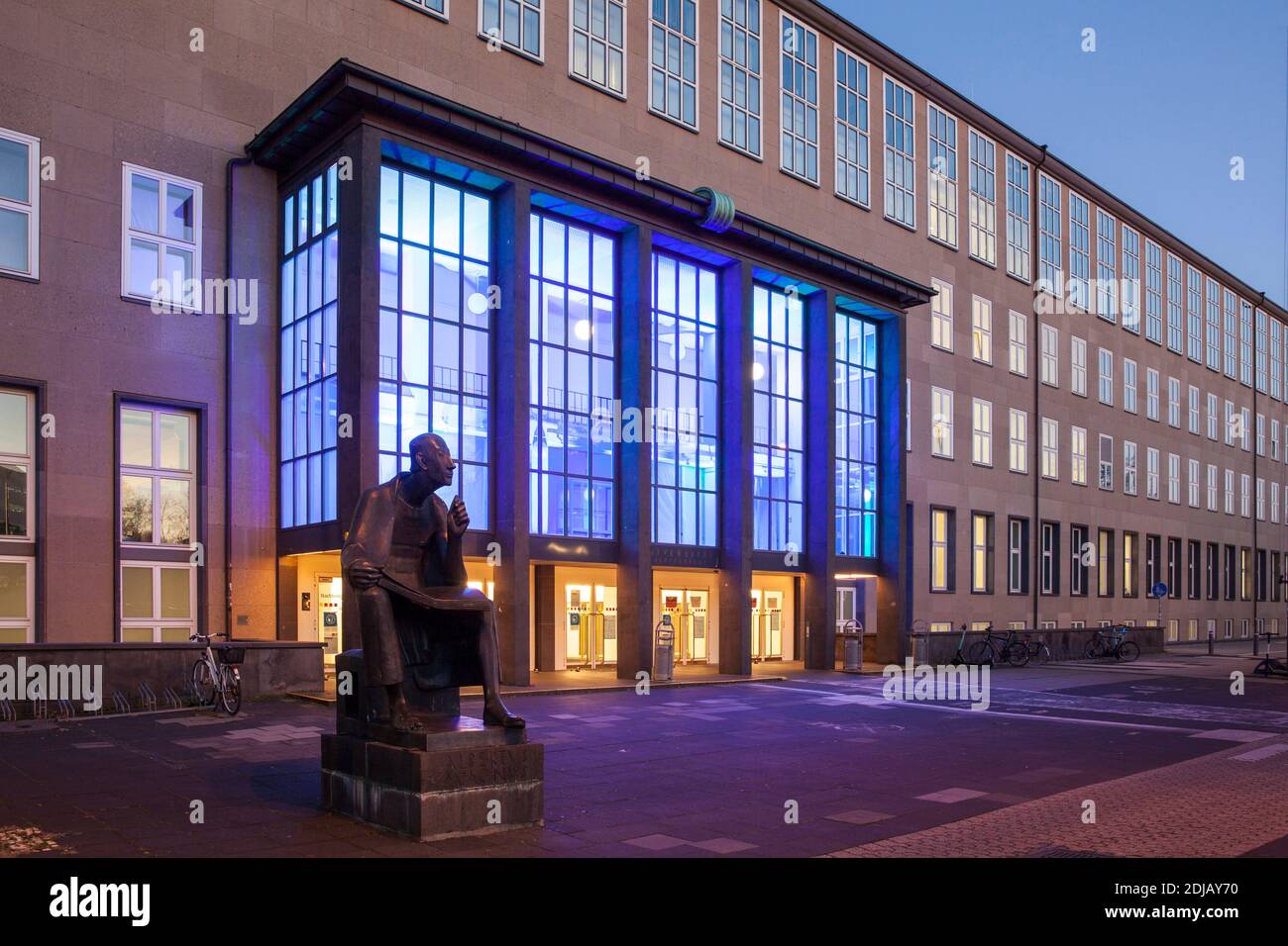 Albertus-Magnus monument in front the main building of the University ...