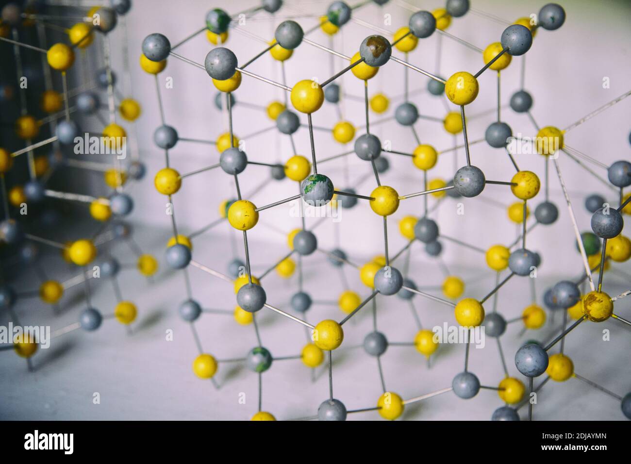Old Wooden Molecular Model. Atomic Structure And Bonding. Chemistry ...
