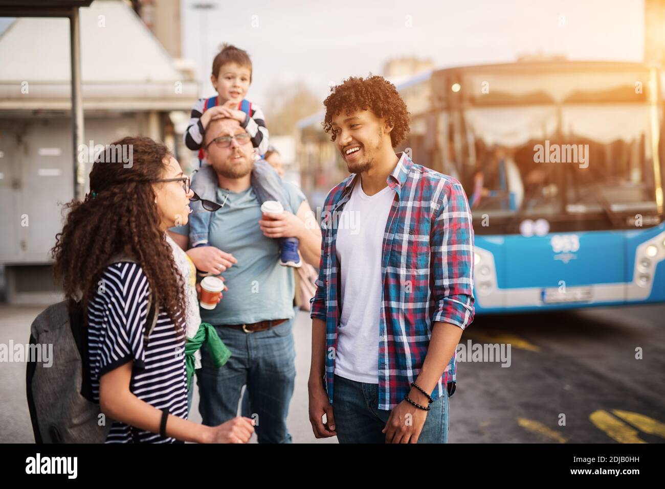 Black african woman waiting bus hi-res stock photography and images - Alamy