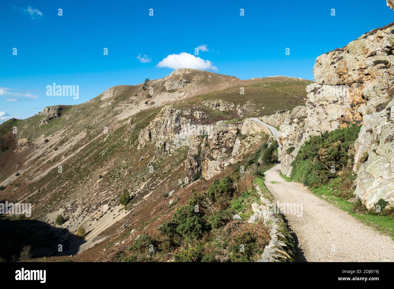 Sychnant pass in the Northern Carneddau range of hills in North Wales ...