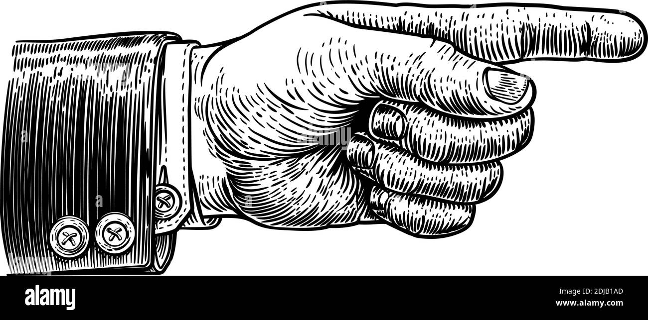 Hand Pointing Finger Direction In Business Suit Stock Vector Image ...