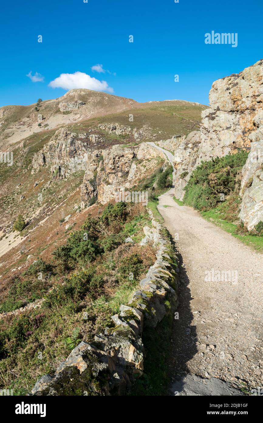 Sychnant pass in the Northern Carneddau range of hills in North Wales ...