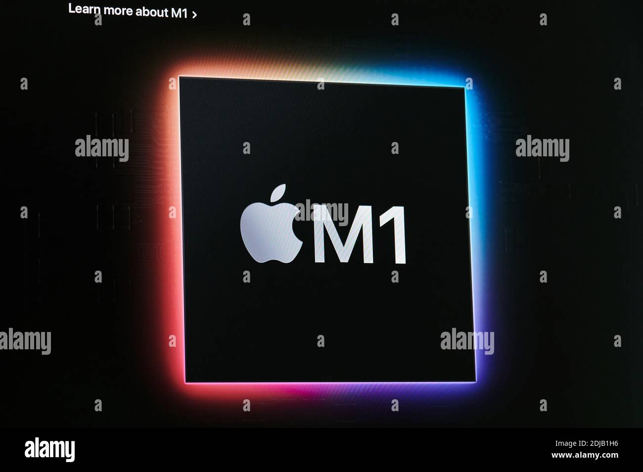 New york, USA - December 14, 2020: Learning about new m1 apple ...