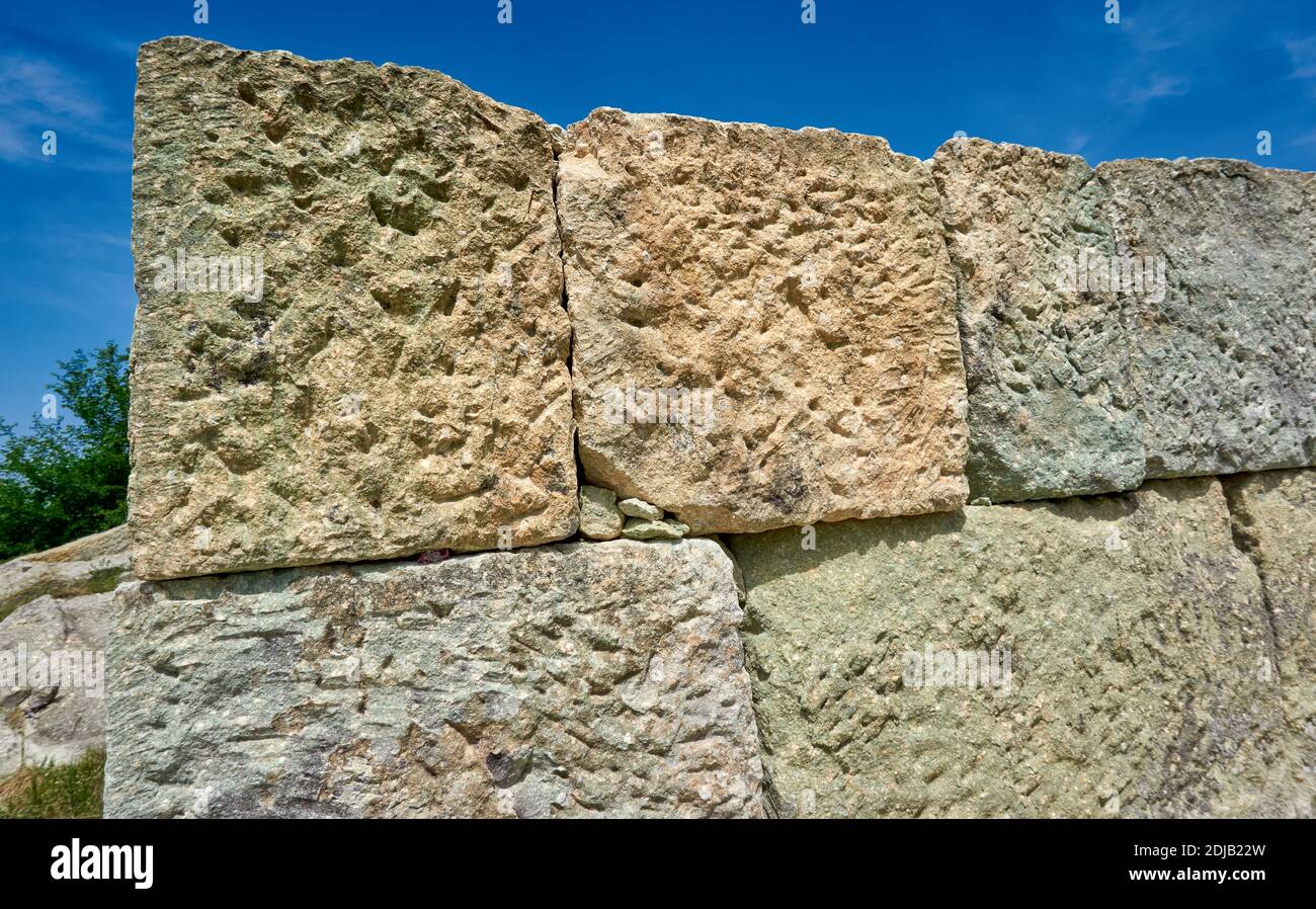 Ancient stone wall in near plan Stock Photo - Alamy