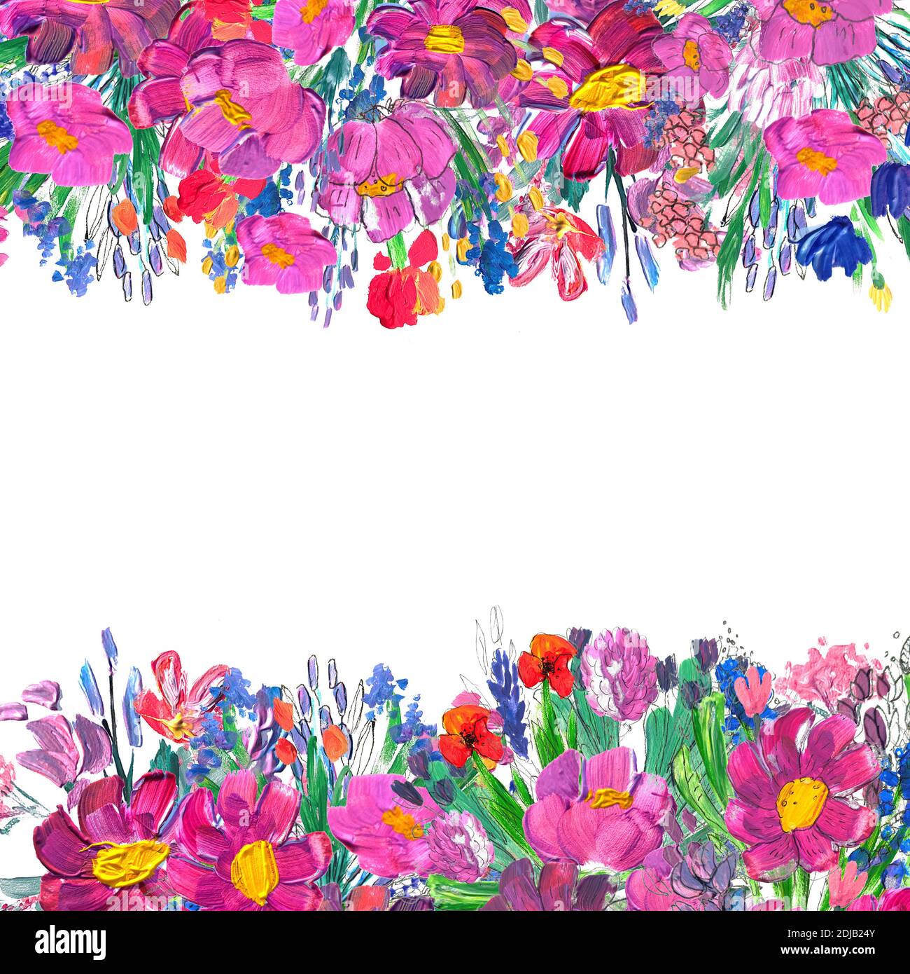Painted floral border hi-res stock photography and images - Alamy
