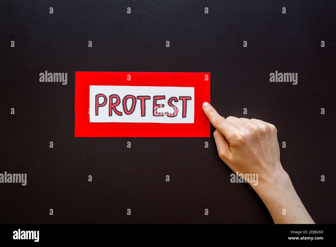 Protest sign concept. Word Protest on paper banner, top view Stock ...