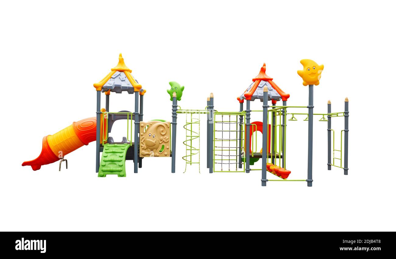 Colorful playground for children isolated on white Stock Photo - Alamy