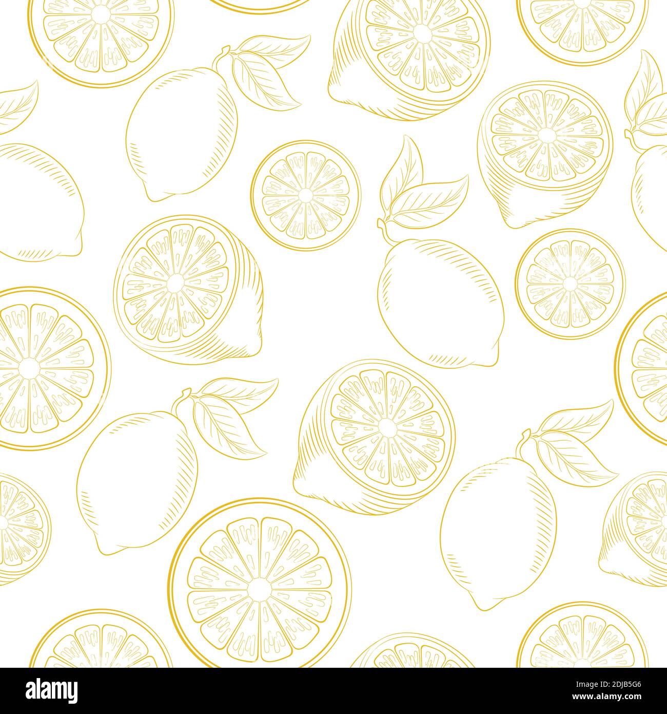Lemon seamless pattern on a white background Stock Vector Image & Art ...