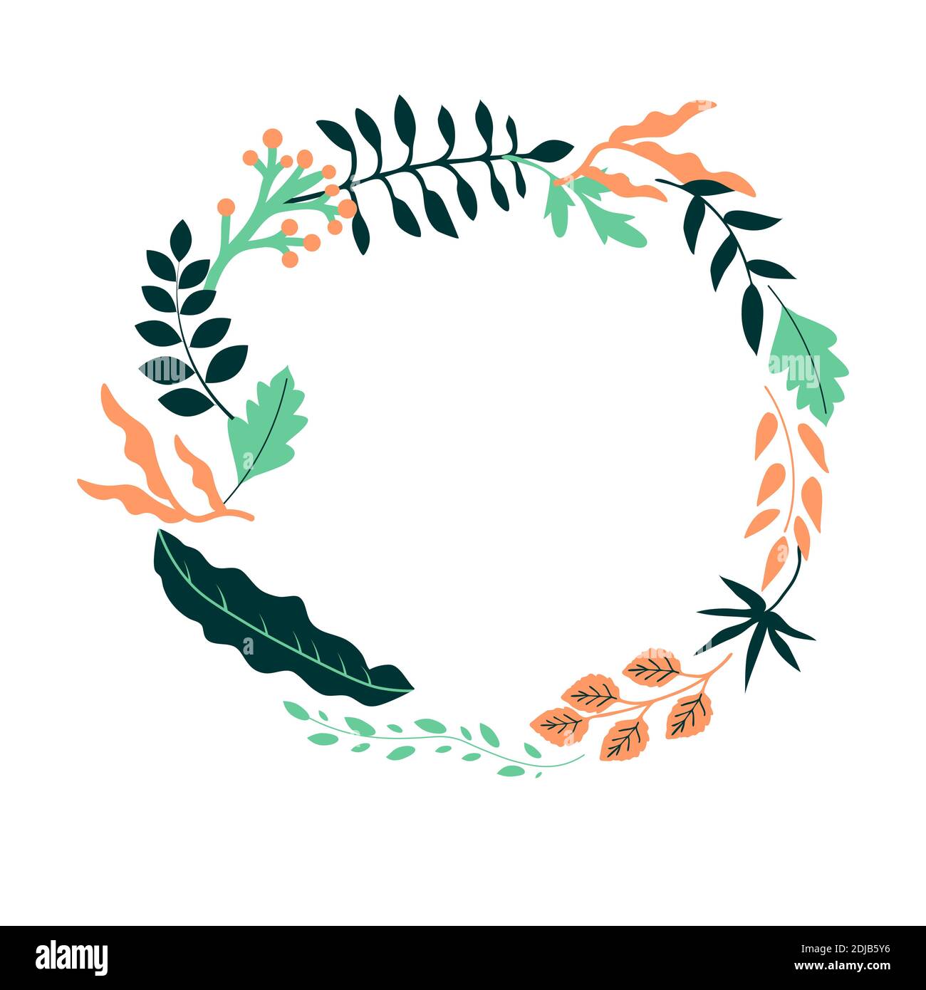 Decorative simple foliage vector frame Stock Vector Image & Art - Alamy