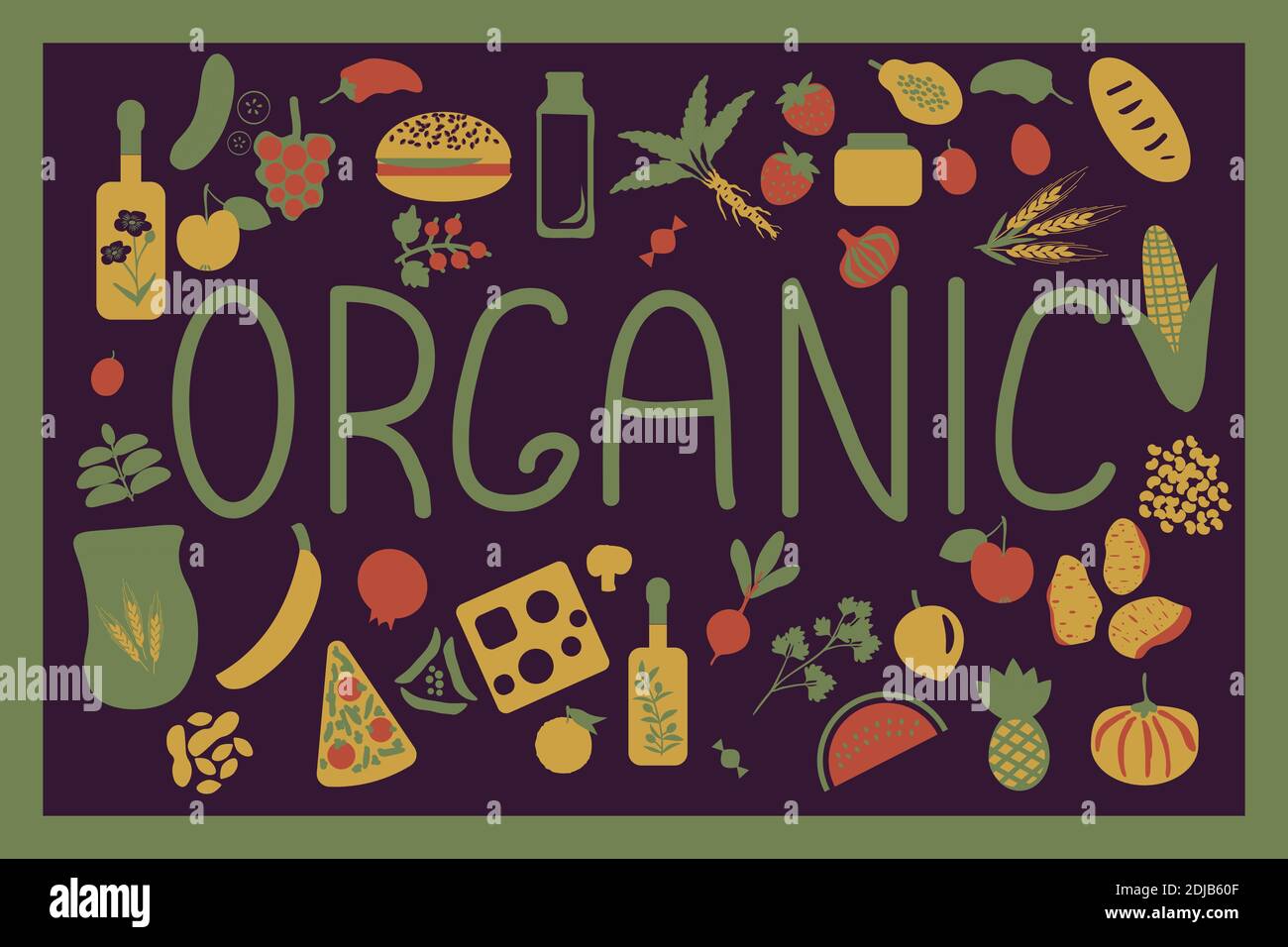 Organic food label vector background Stock Vector Image & Art - Alamy