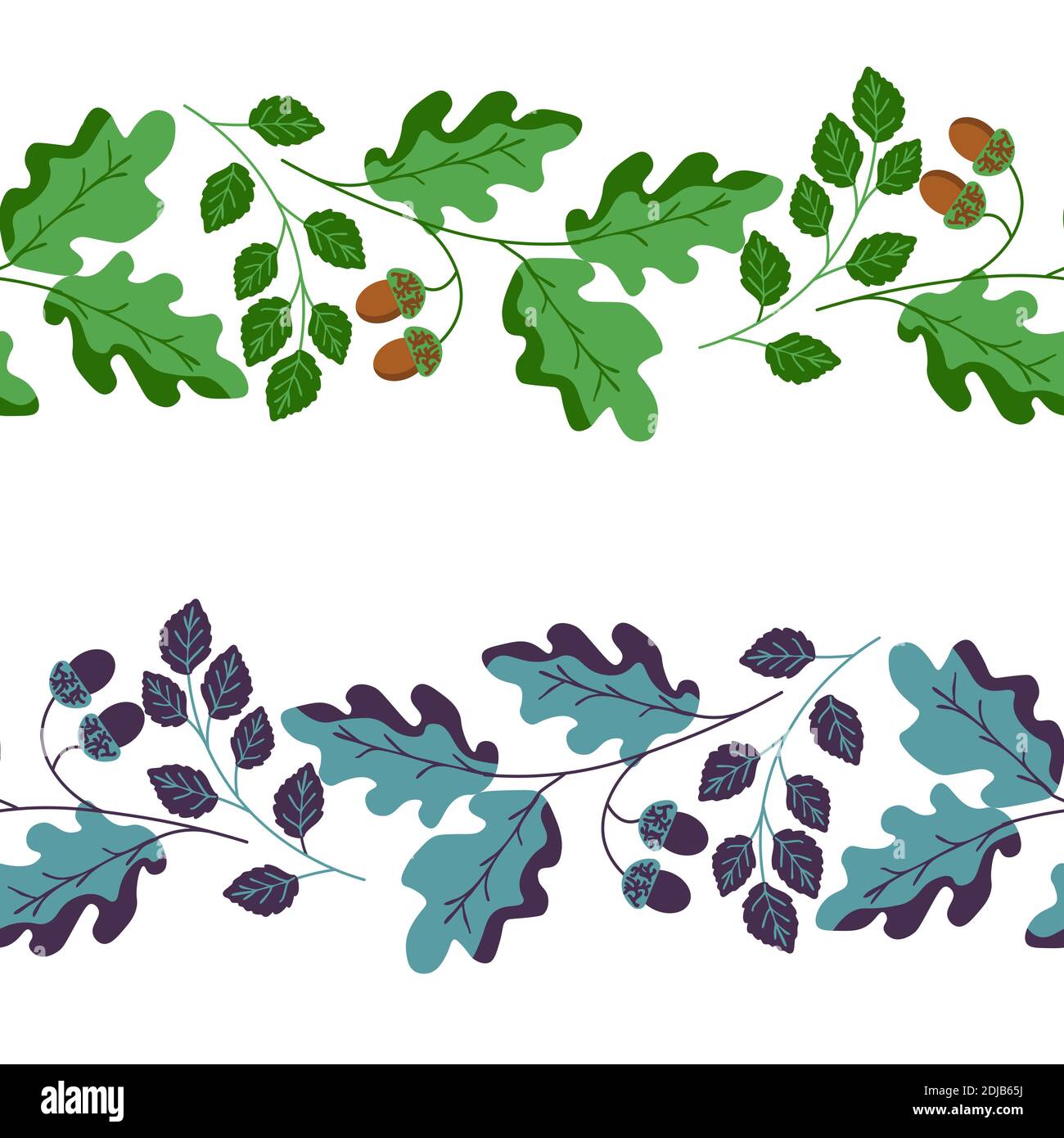 Oak and birch seamless border Stock Vector Image & Art - Alamy