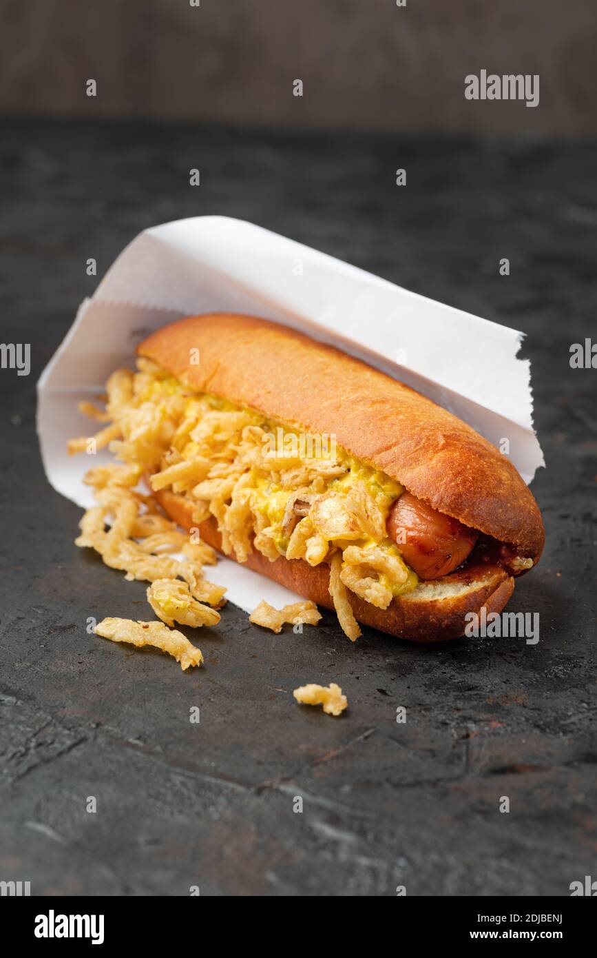 Hot dog with the most crunchy onions Healthy snacks for takeaway lunch ...