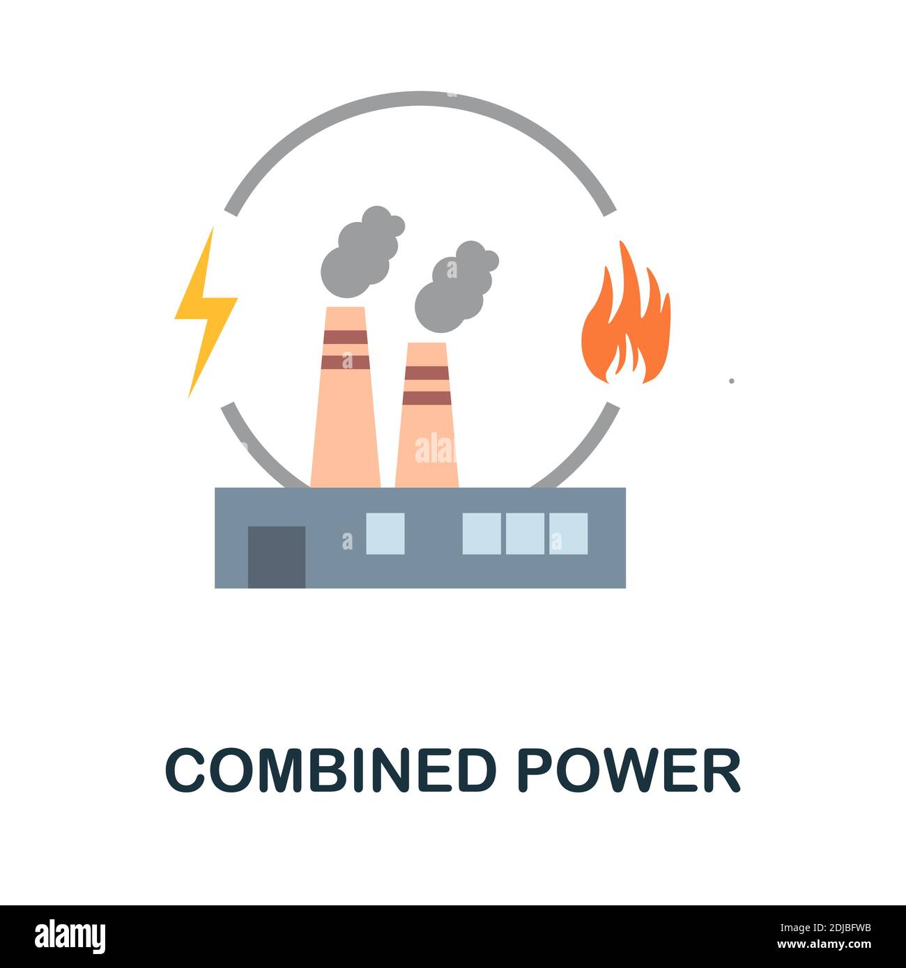 Combined Power flat icon. Simple element from save the world collection ...