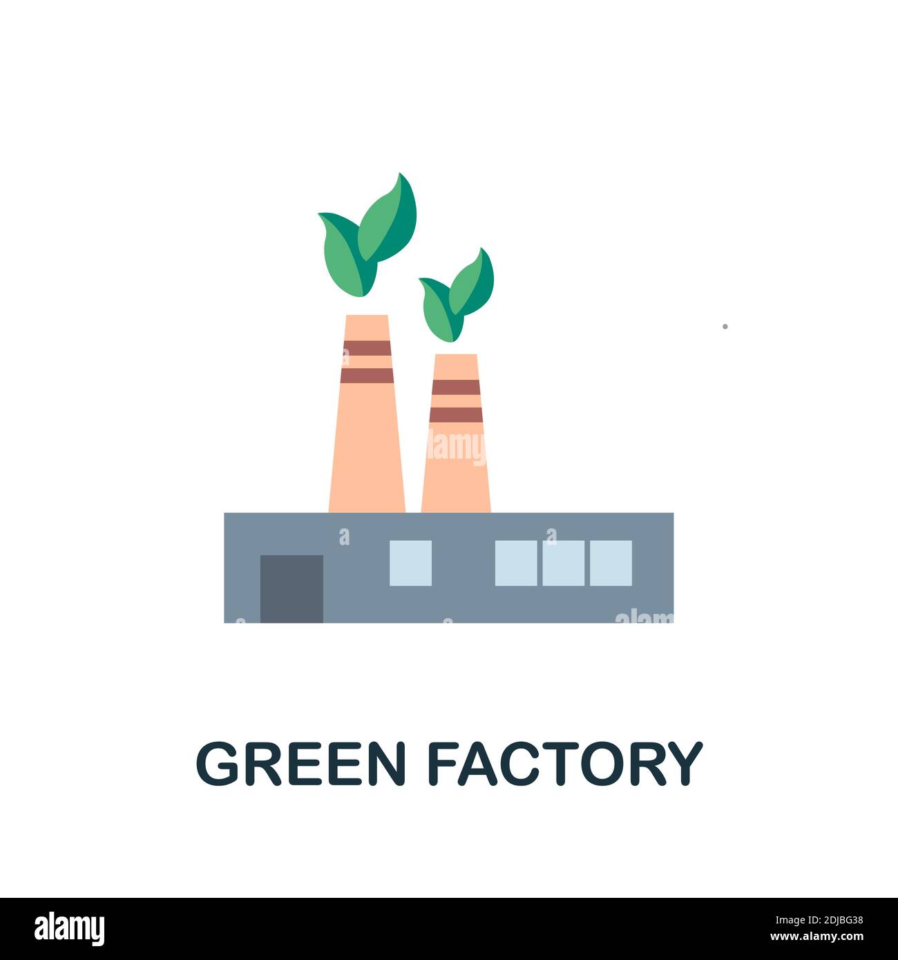 Green Factory flat icon. Simple element from save the world collection ...