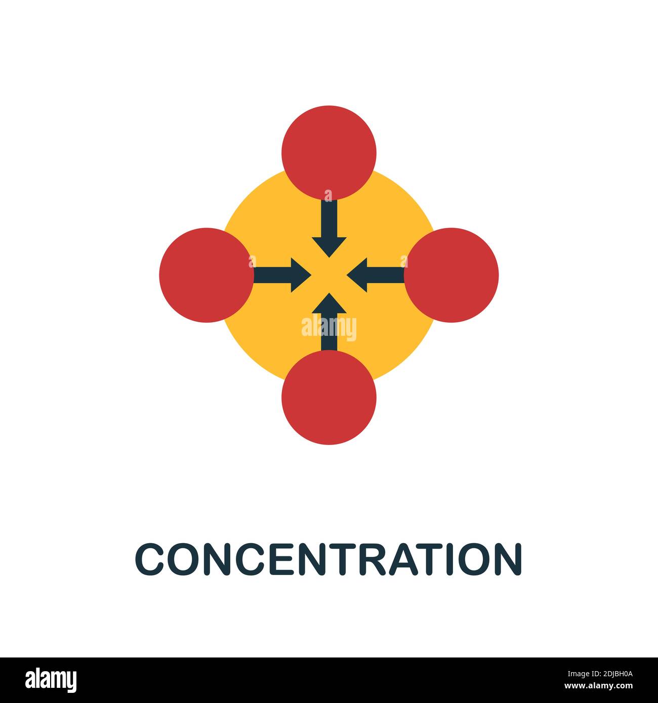 Concentration flat icon. Color simple element from stem education ...