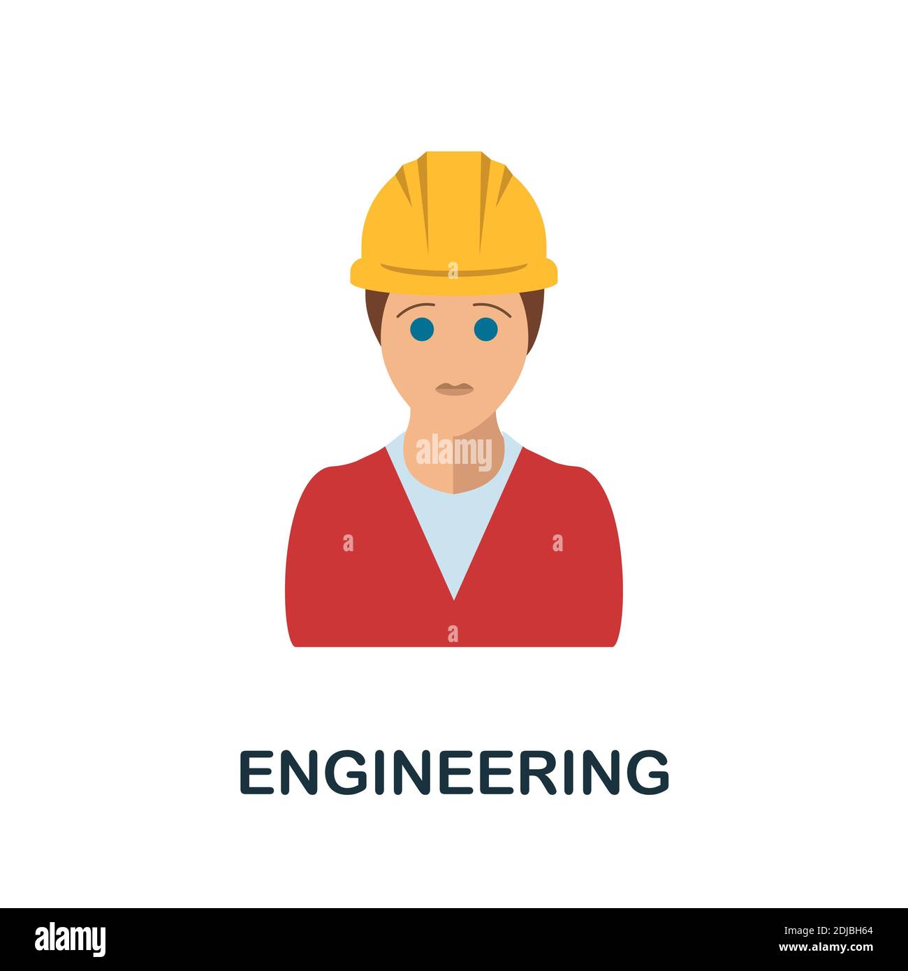 Engineering flat icon. Color simple element from stem education ...