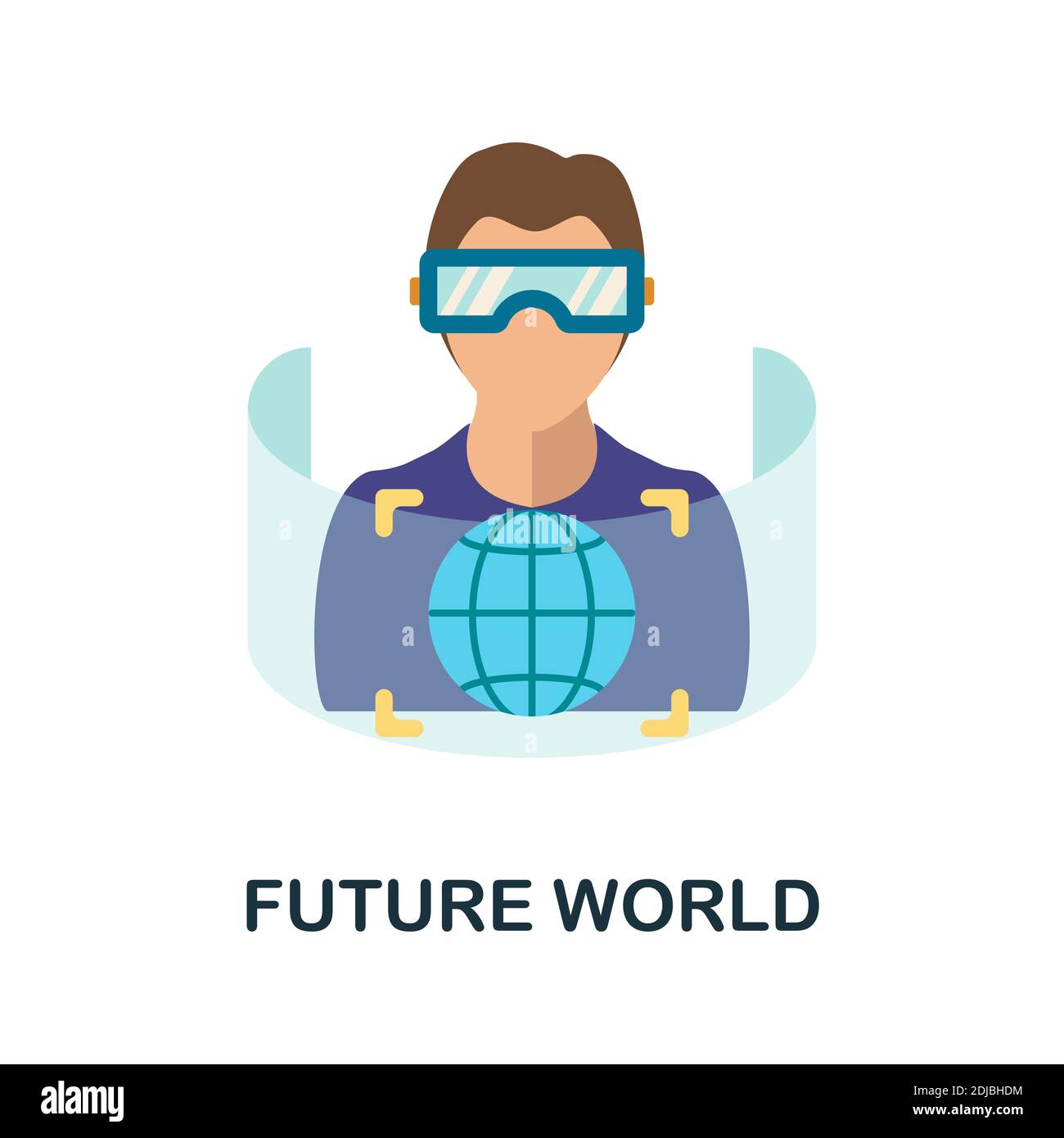 Future World flat icon. Color simple element from stem education ...