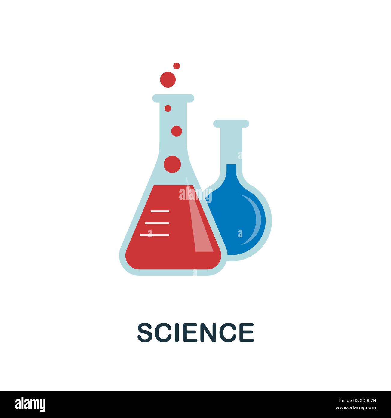 Science flat icon. Color simple element from stem education collection ...