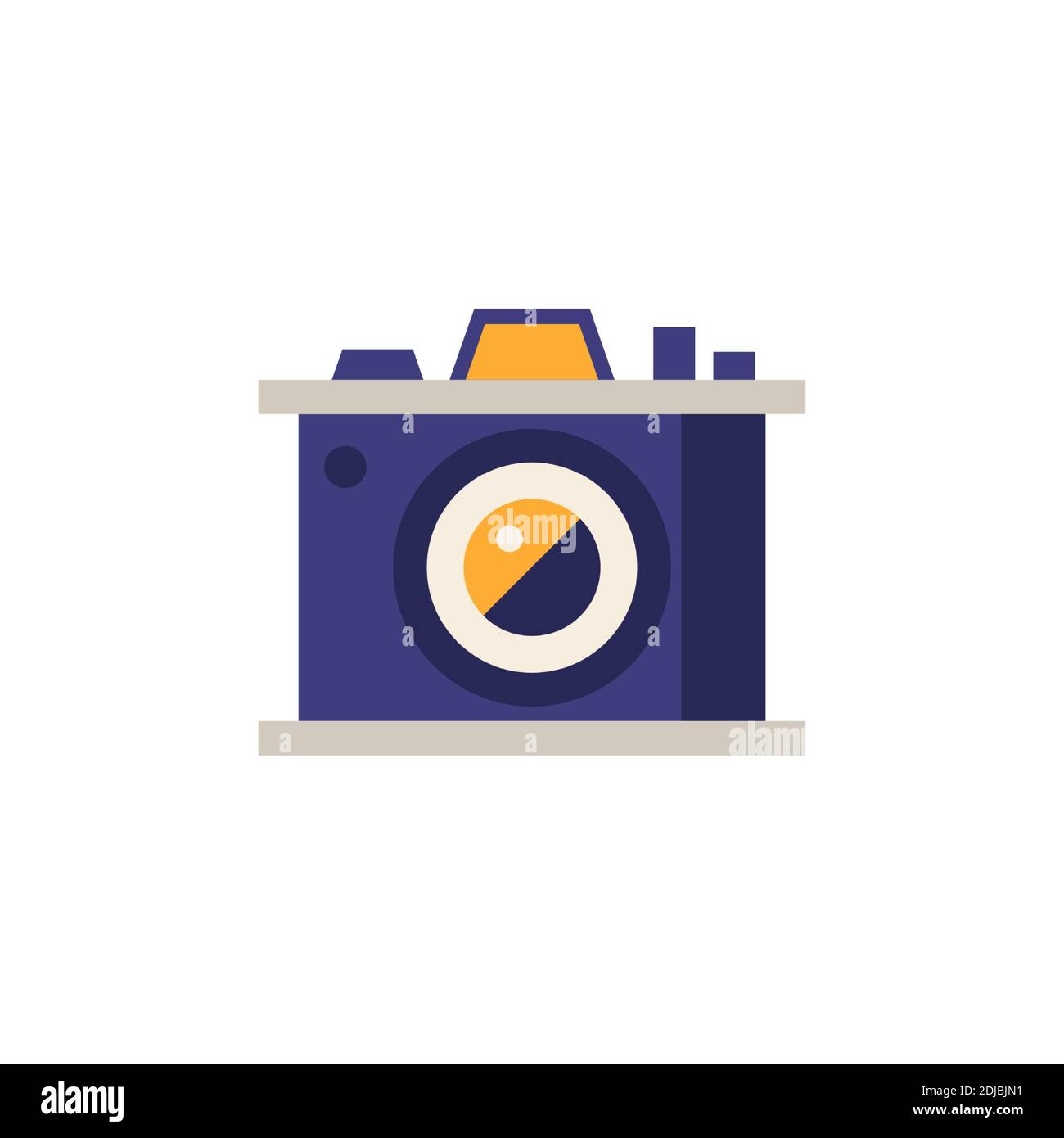 Camera flat icon. Color simple element from summer tourism collection ...