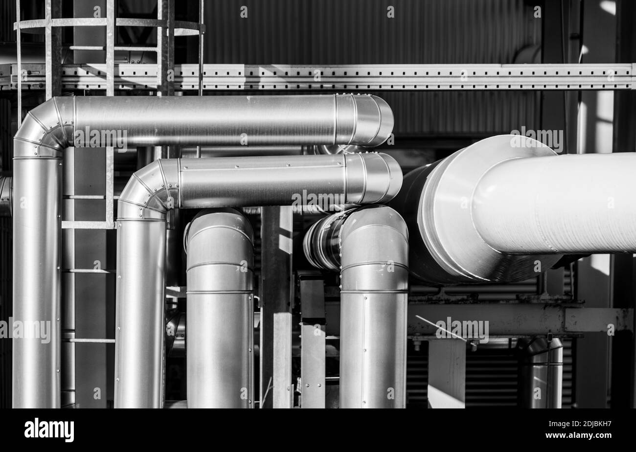 Connection Of Pipes Black and White Stock Photos & Images - Alamy