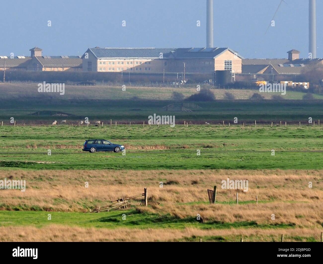 Elmley, Kent, UK. 14th December, 2020. A view of the Sheppey Prison ...