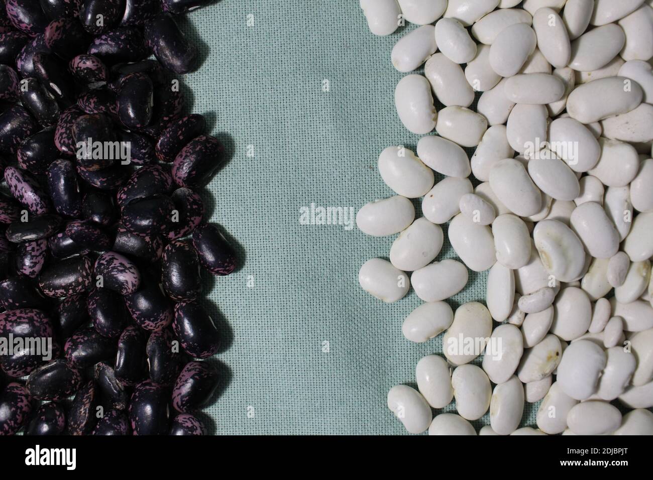 white and blue red beans as a background from eating yin yang with a ...