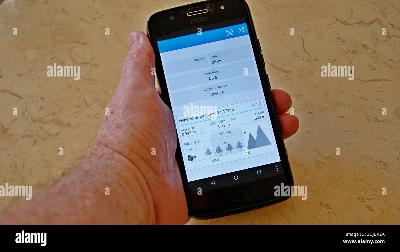 Mobile application to know depth of field in photography widely used ...