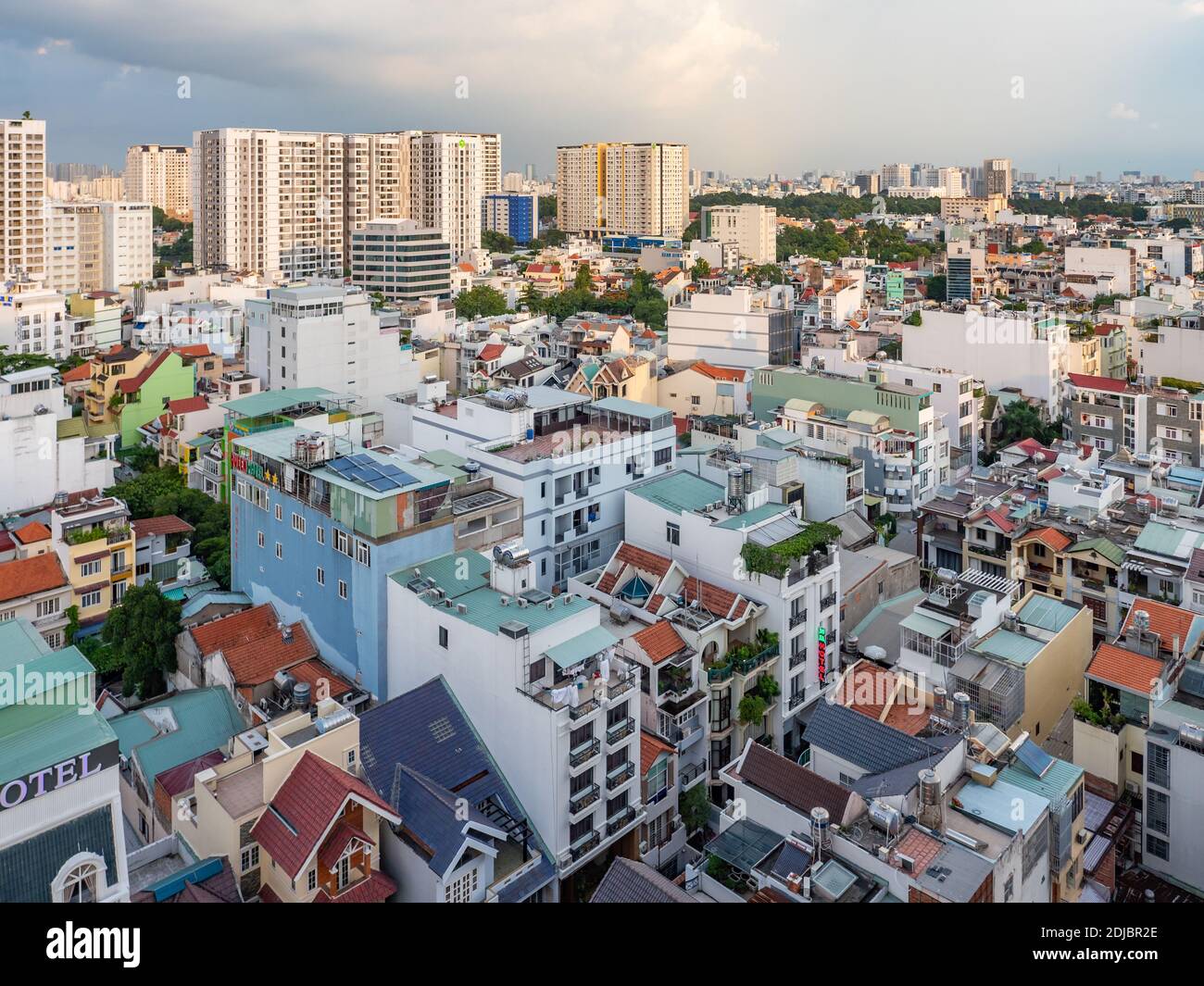 Aerial view of Tan Binh and Phu Nhuan Districts in Ho Chi Minh City ...
