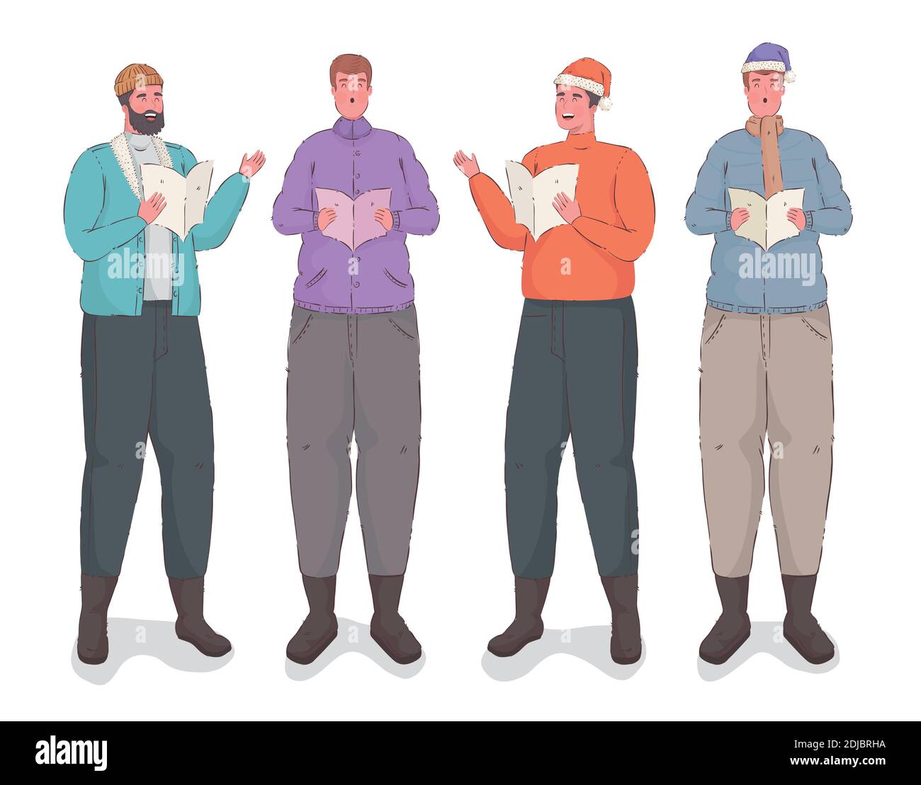 group of men singing christmas carols Stock Vector Image & Art - Alamy