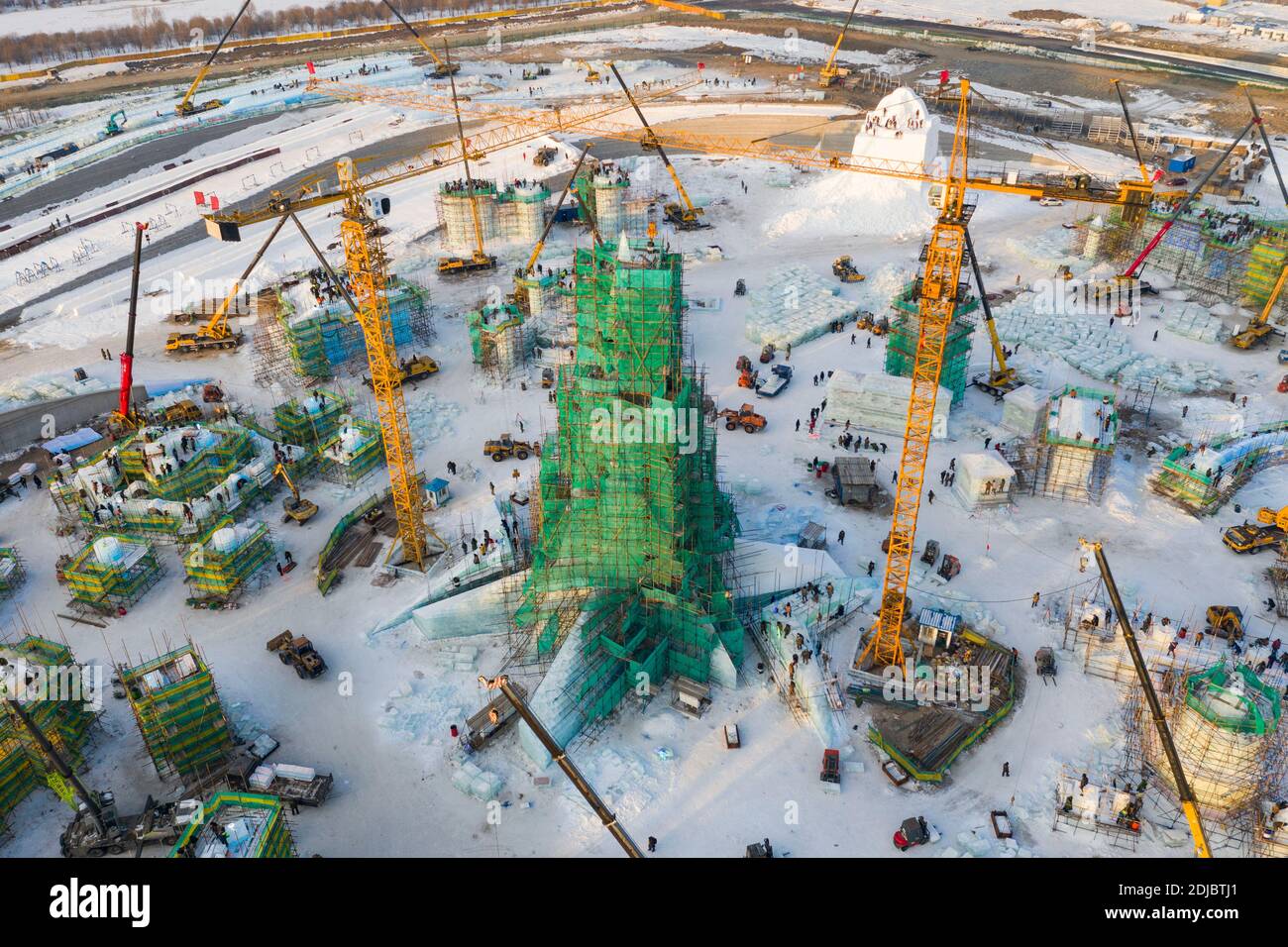 Harbin. 14th Dec, 2020. Aerial photo taken on Dec. 14, 2020 shows the ...