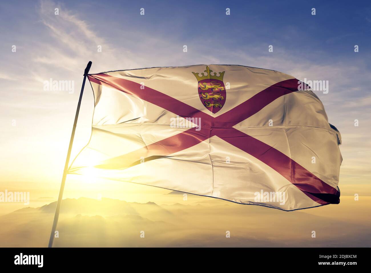 Official flag of jersey hi-res stock photography and images - Alamy
