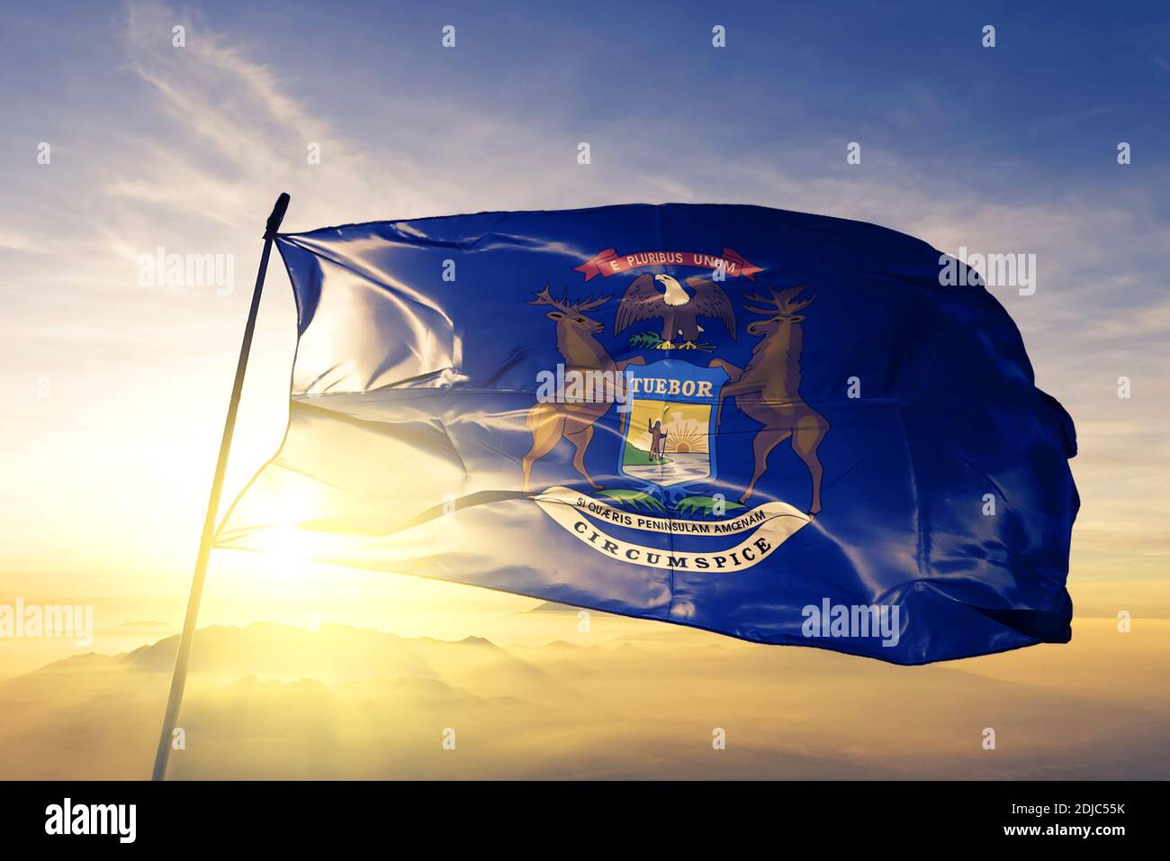 Michigan state flag national american hi-res stock photography and ...