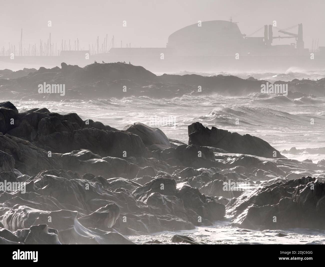 Sea beach glowing rocks panorama. Northern portuguese coast Stock Photo ...