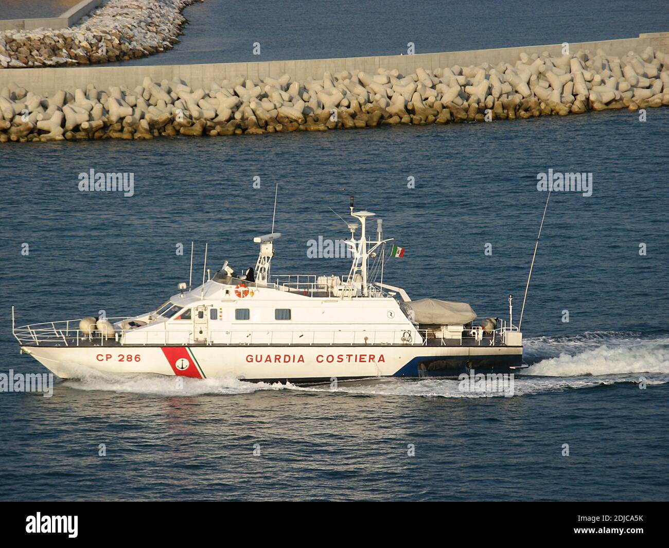 Harbour Coastguard patrol boat in Livorno Harbour Italy Stock Photo - Alamy