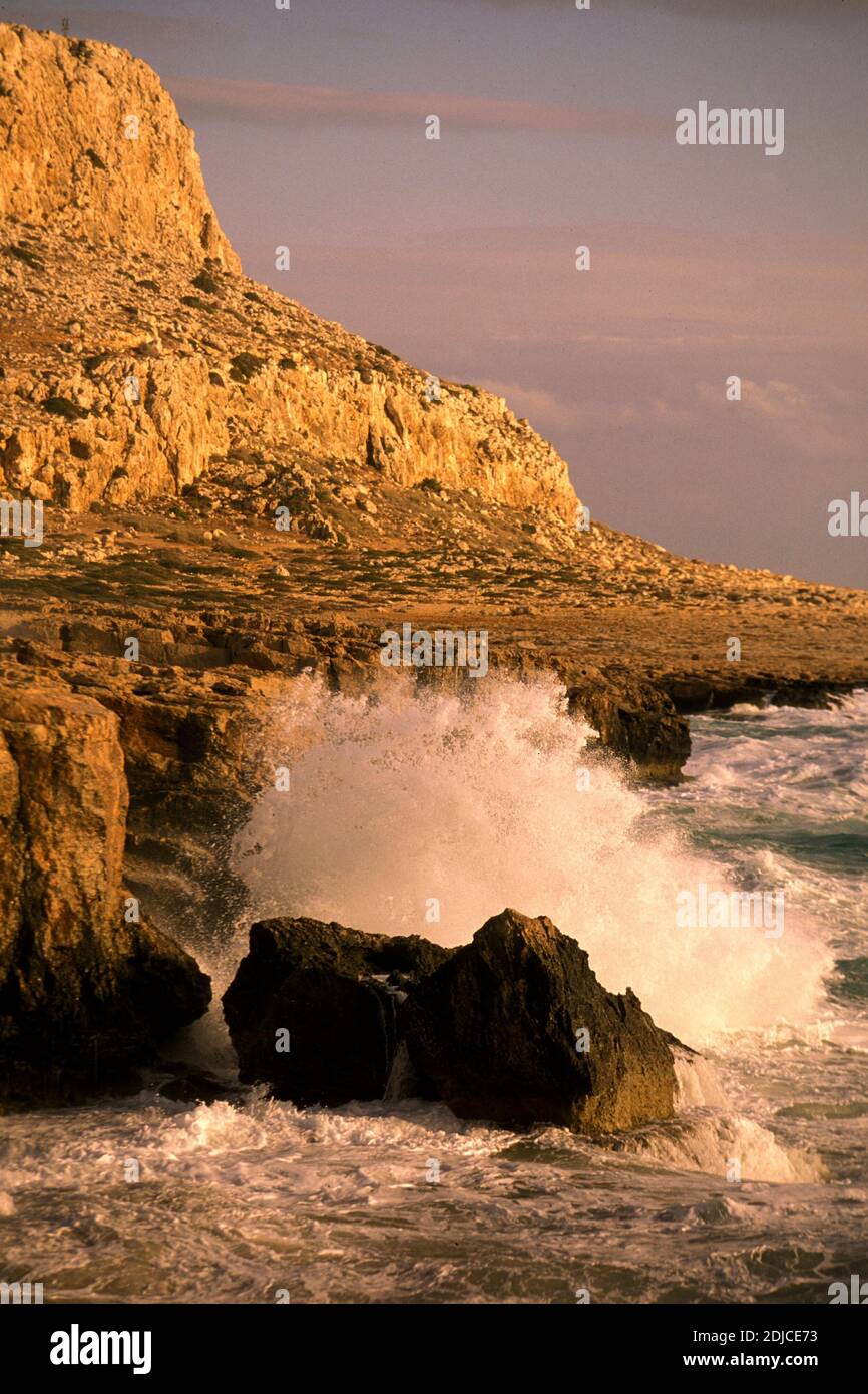 a view and Landscape with the cliffs and coast of Cap Greco on the ...