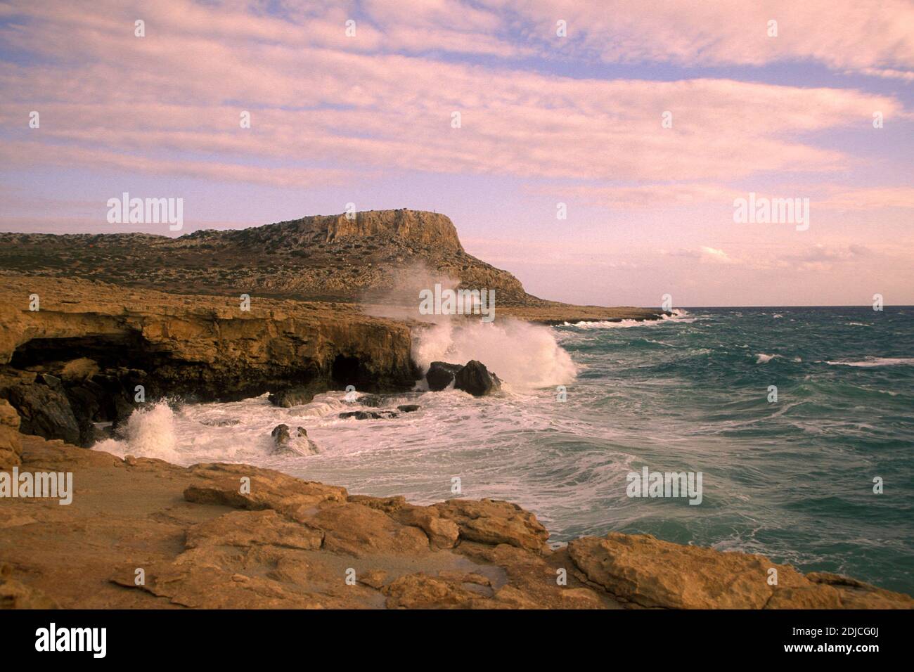 a view and Landscape with the cliffs and coast of Cap Greco on the ...