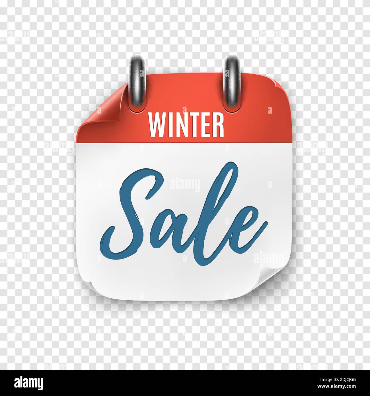 Winter sale. Calendar template for your projects. Realistic calendar ...