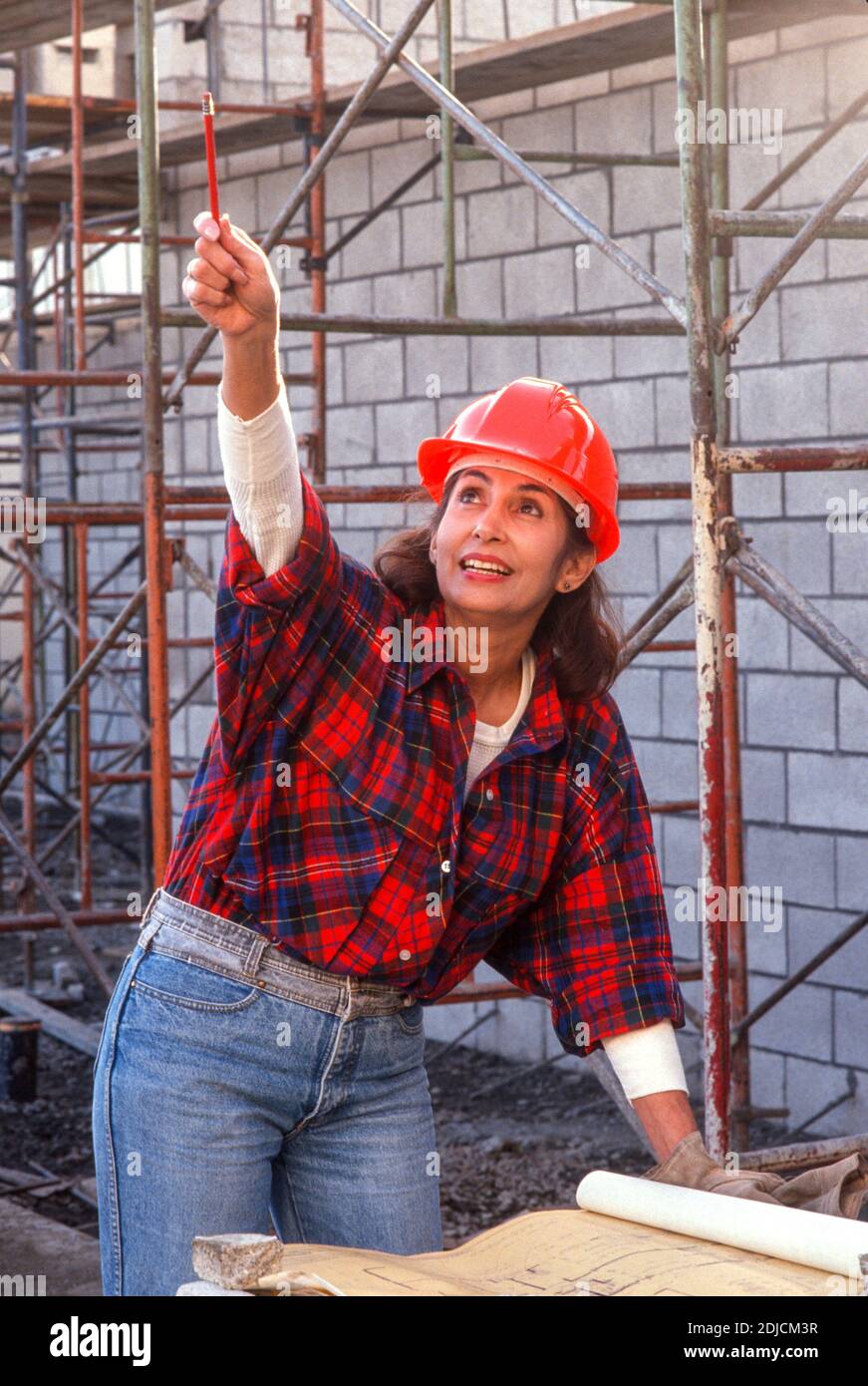 Female construction worker on site, USA Stock Photo - Alamy