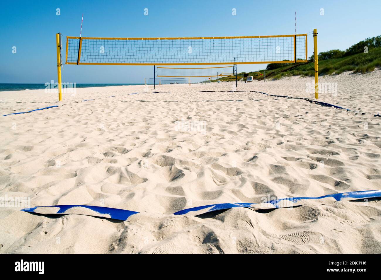 Net On Sand At Beach Stock Photo - Alamy