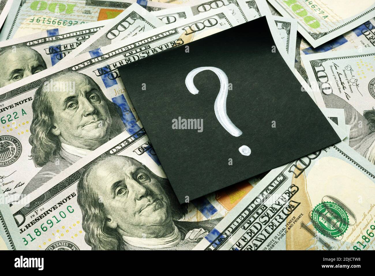 Uncertainty in business and exchange rates, investments. Question mark ...