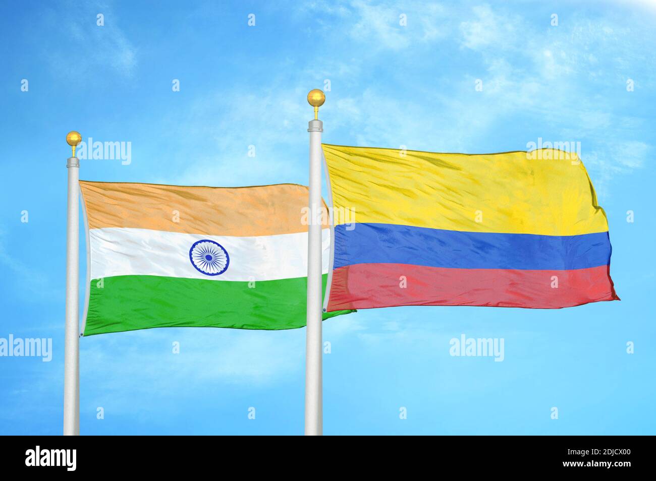 India colombia flag hi-res stock photography and images - Alamy