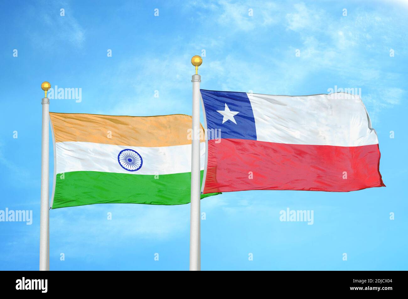 Chile india national flags partnership hi-res stock photography and ...